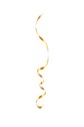 Gold ribbon serpentine set golden curly Royalty Free Vector