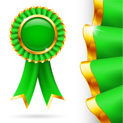 Elegant Green Ribbon Award Royalty Free Vector Image