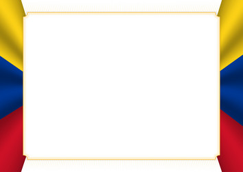 Vertical frame and border with colombia flag Vector Image