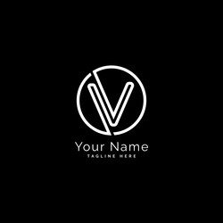 Initial letter v logo handwritten signature style Vector Image