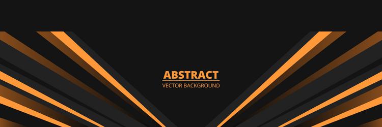 Modern black orange wide banner background Vector Image