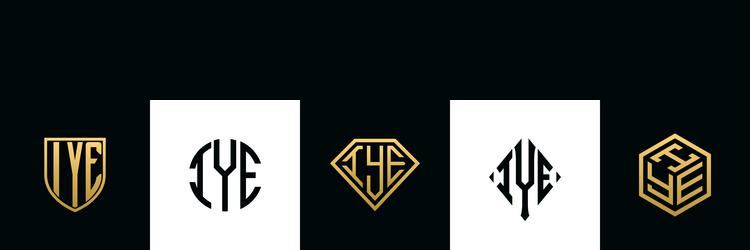 Initial letters jye logo designs bundle Royalty Free Vector