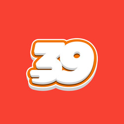 Number 39 3d fast icon Royalty Free Vector Image