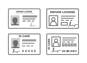 Driver license icon in flat style id card Vector Image