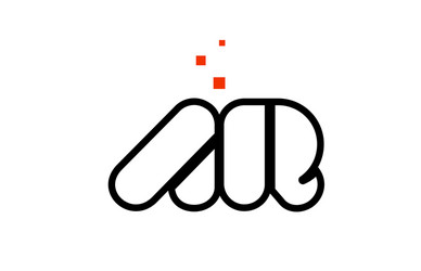 Grunge white red black alphabet letter r logo Vector Image