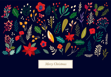 Christmas floral pattern Royalty Free Vector Image