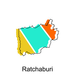 Prachin buri map of thailand design template Vector Image