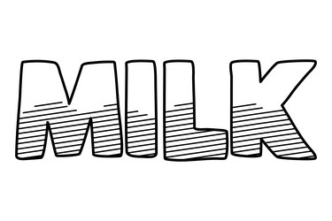 Milk lettering sketch style Royalty Free Vector Image