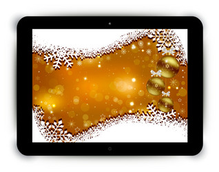 Tablet with christmas background Royalty Free Vector Image