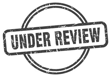 Under review stamp label round Royalty Free Vector Image