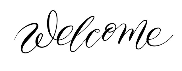 Welcome title single thin line calligraphic header
