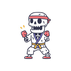 Funny sea turtle judo fighter character Royalty Free Vector