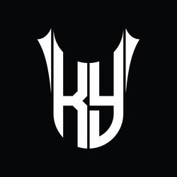 Ky logo monogram shield inside circle shape Vector Image