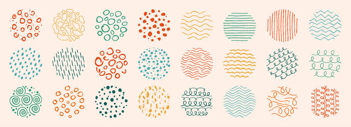 Round pattern doodle shapes abstract background Vector Image