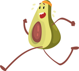 Funny avocado fruit cartoon character doing yoga Vector Image
