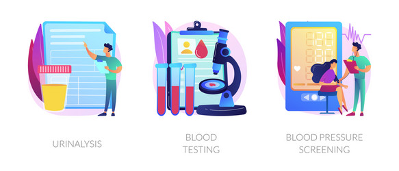 Clinical laboratory analysis icons cartoon set Vector Image