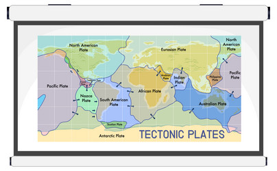 Tectonic plates and landforms Royalty Free Vector Image