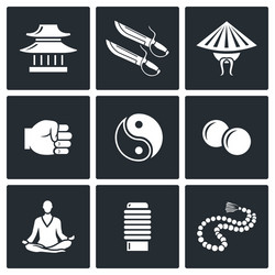Wing chun icons Royalty Free Vector Image - VectorStock