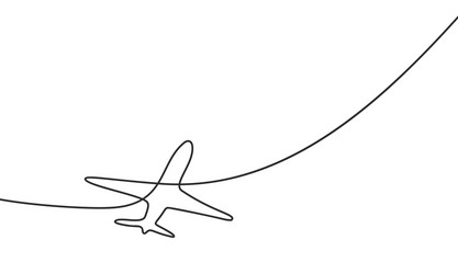 Paper plane one line drawing Royalty Free Vector Image