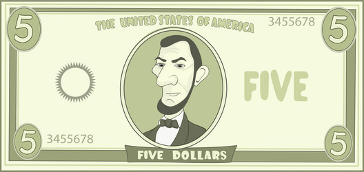 Bill one dollar banknot american paper money Vector Image