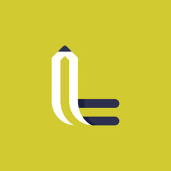 Letter l logo with arrow inside Royalty Free Vector Image