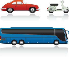 Bus public transport urban vehicle Royalty Free Vector Image
