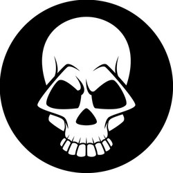 Black and white human skull icon symbol or emblem Vector Image