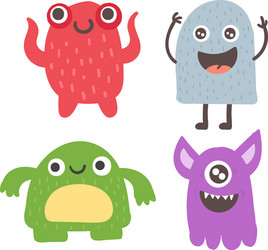 Cute monsters set Royalty Free Vector Image - VectorStock