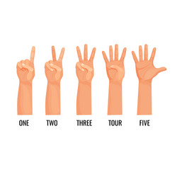 Counting showing various finger combinations Vector Image