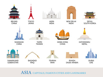 Asia skyline city line art design Royalty Free Vector Image
