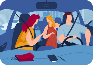 Inside car driver view with rudder dashboard Vector Image