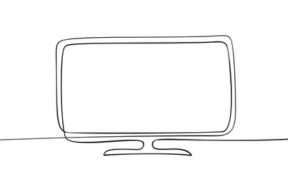 Single continuous line drawing two monitors are Vector Image