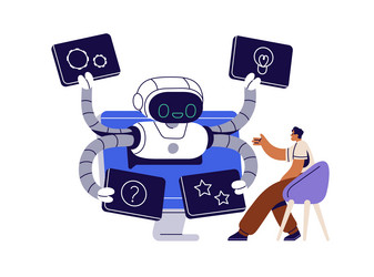 Design for online learn ai study concept Vector Image