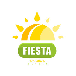 Fiesta logo original design colorful label Vector Image
