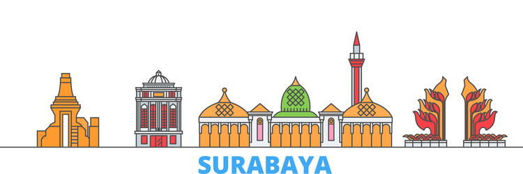Indonesia surabaya graha sa surabaya building Vector Image