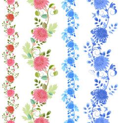 Collection horizontal seamless borders with spring