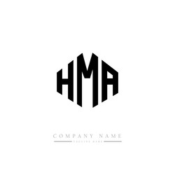 Hma letter logo design with polygon shape Vector Image