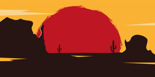 Western landscape with wild american prairies Vector Image