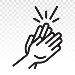 Applause audience clapping hands line art icon Vector Image