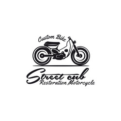 Street cub custom bike logo Royalty Free Vector Image