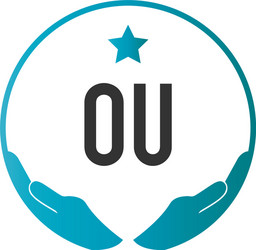 Initial letter hh hand care logo design template Vector Image