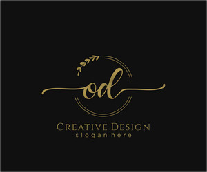 Initial od beauty monogram and elegant logo design