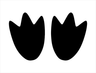 Penguin footprint silhouette art Royalty Free Vector Image