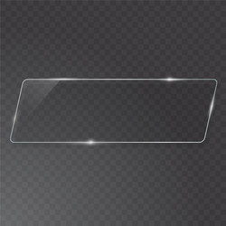 Transparent glass plate mock up see through Vector Image