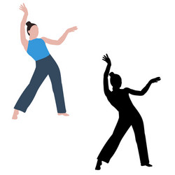 White background dancing girl no face flat style Vector Image