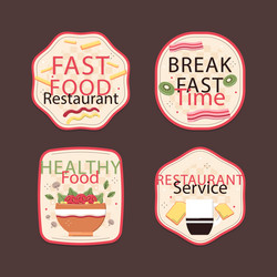 Design tasty food restaurant labels isolated Vector Image