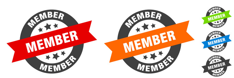 Member stamp round grunge sign label Royalty Free Vector