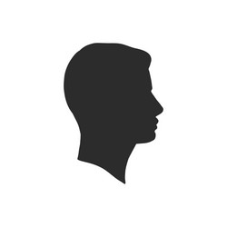 Outline side profile a human male head Royalty Free Vector