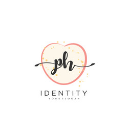 Ph handwriting logo of initial signature wedding Vector Image
