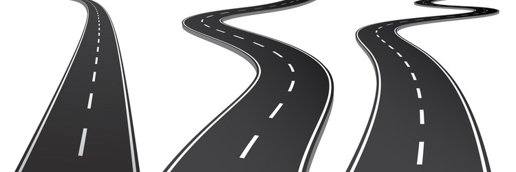 Realistic asphalt highway roads with yellow Vector Image